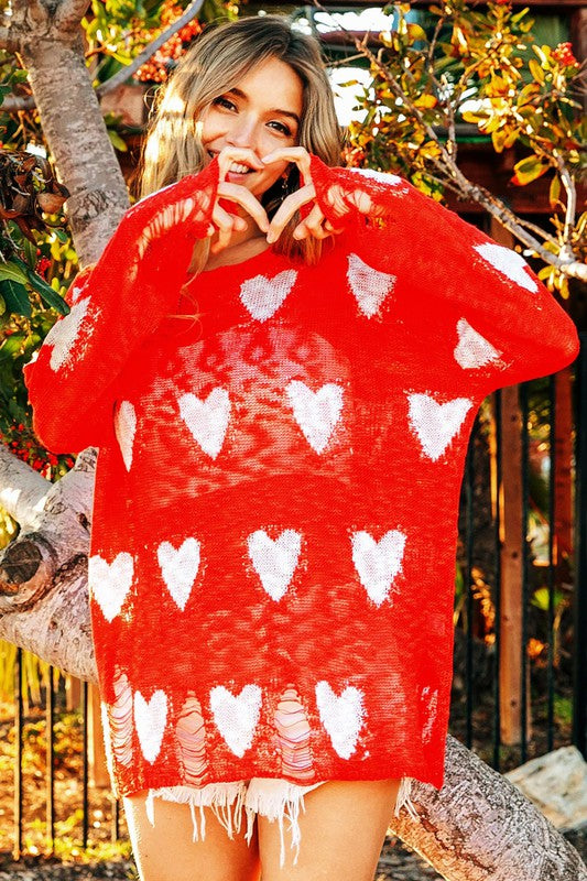 Distressed Heart Sweater - Two Colors! – Kasey's Closet - A Kasey ...